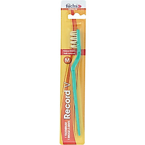 Fuchs: Pure Natural Bristle Record V Adult Medium Toothbrush, 1 ct (5 Pack)