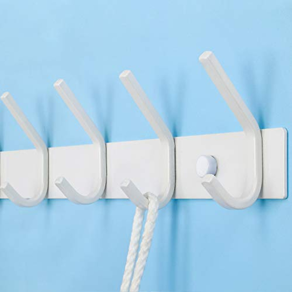 WEBI Coat Rack Wall Mounted,Coat Hooks Wall Mounted White,Coat Hanger Wall Hook Rack,6 Hooks for Hanging Coats,Hats,Jacket,Clothes