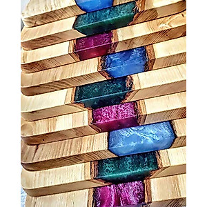 Epoxy Resin Board | Handcrafted River Board, Epoxy Resin Wooden Serving Board Antipasto Platter Charcuterie, Gift Board