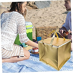 Reusable Grocery Bag Insulation foldable grocery shopping tote food transport cooler insulated bento Food Delivery Storage aluminum Stands Upright Warmer Grocery Delivery Bag