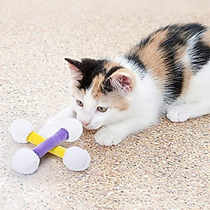 CiyvoLyeen Swabs Catnip Toys Set of 6 Soft Plush Cat Kicker Toys Interactive Kitty Kick Sticks for Cat Lovers Gift Durable Cat Teething Chew Toy