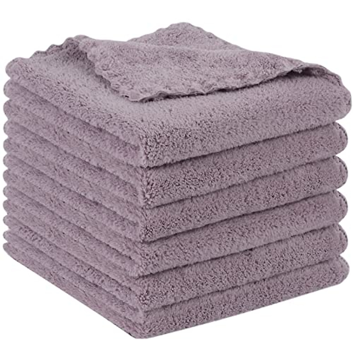 SUNLAND Microfiber Face Cloth Reusable Makeup Remover Facial Cleansing Towel Ultra Soft Face Washcloth 12inchx12inch 6 Pack Dpurple
