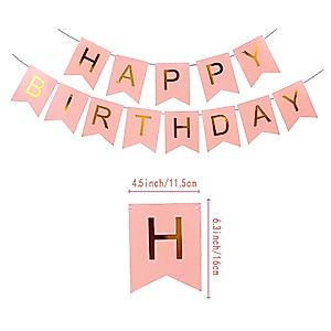 Foregiftsi 18th Rose Gold Birthday Party Decorations - Happy Birthday Banner, Fringe Curtain Heart Star Number 18 Foil Confetti Balloons Hanging Swirls Star Pendantx Cake Toppe for Women Girls