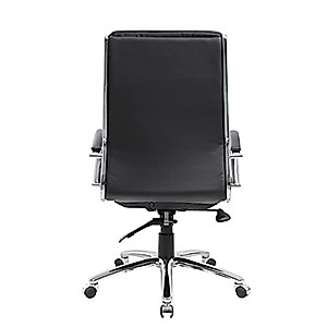Boss Office Products CaressoftPlus Executive Chair, Traditional, Metal Chrome Finish 30D x 27W x 42H in