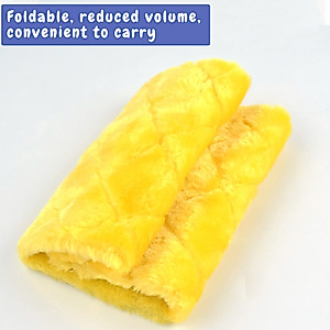 Cdycam Pet Bird Nest Hammock Hanging Cave Cage Plush Snuggle Happy Hut Tent Bed, Yellow (Medium (9"x 5.31"x 6.3"))