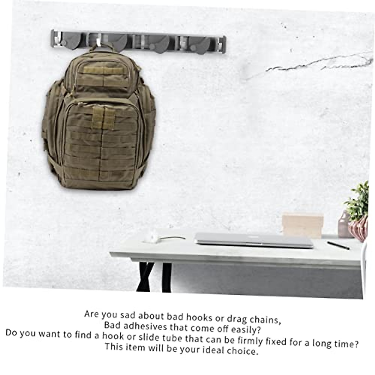 Cabilock Wall Mounted Holder Alumimum Mop Rack Household Metal Abs Wall Mounted Organizer