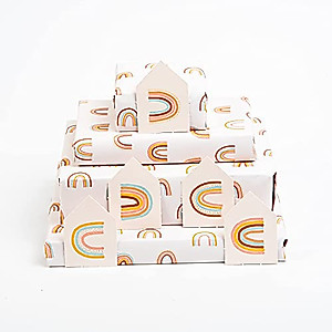 Central 23-6 Wrapping Paper Sheets - Pastel Rainbows - Birthday Gift Wrap for Women Girls Kids - Easter Paper - Baby Shower - Eco and Made in the UK