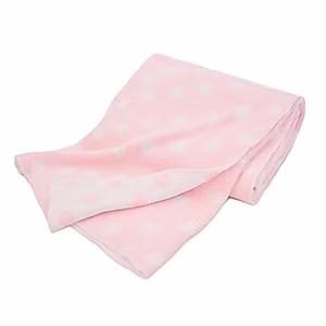 American Baby Company 100% Natural Cotton Sweater Knit Swaddle Blanket, Pink/White Dot, Soft Breathable, for Girls