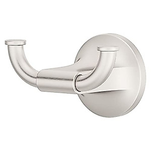 Pfister Pfirst Modern Towel Hook, Bathroom Towel Hook, Wall-Mounted, Screw-In, Spot Defense Brushed Nickel Finish, BRHPFM0GS