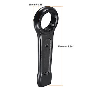 uxcell 50mm Box End Striking Ring Wrench, High Tensile Steel Single Head Spanner Hand Tool
