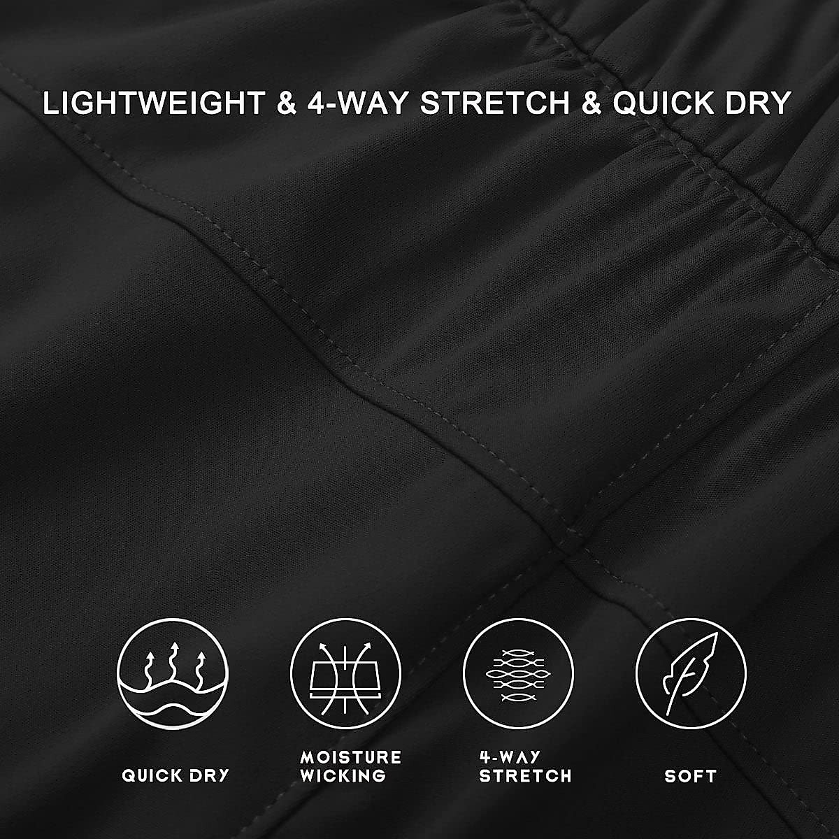 Willit Women's Shorts Hiking Athletic Shorts Yoga Lounge Active Workout Running Shorts Comfy Casual with Pockets Black M