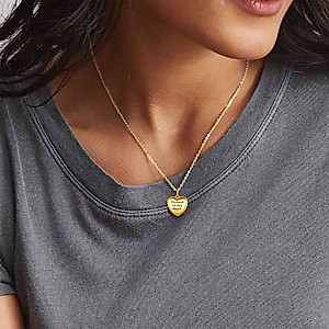 ChicSilver Gold Plated Personalized Heart Shape Locket Necklace for Women, Custom Memory Photo Forever in My Heart Sterling Silver Locket Necklace That Holds Picture, 18 Inch