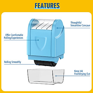 Dashed Handwriting Lines Practice Roller Stamp Parents and Teachers Roller Self-Inking Line Rolling Stamps Handwriting Practice Tool (Baby Blue)