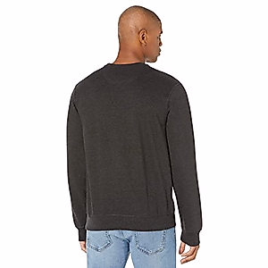 U.S. POLO ASSN. Long Sleeve Popover Crew Neck Fleece Sweatshirt Black Heather MD