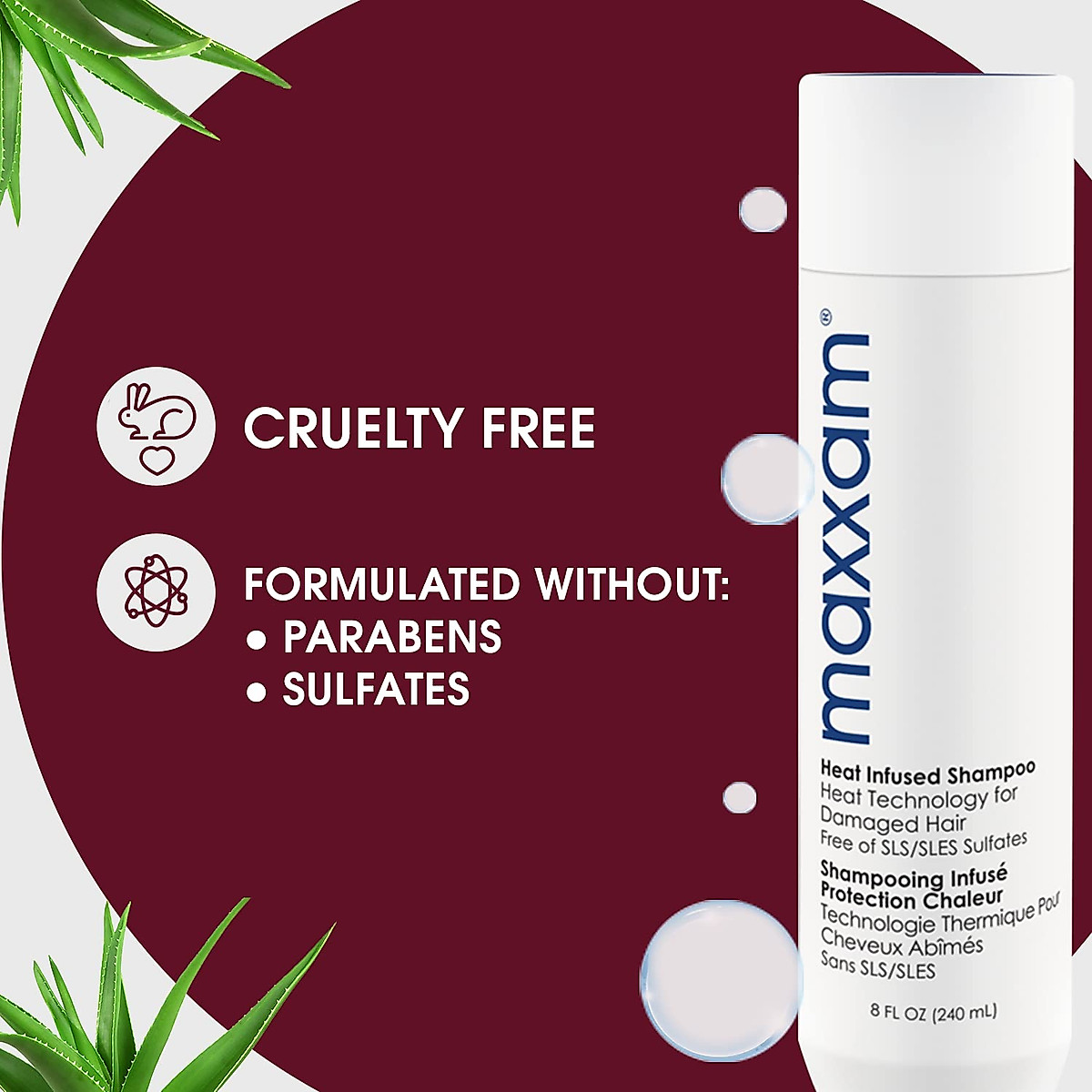 Maxxam Heat Infused Shampoo for Damaged Hair | Strengthen and Repair Damaged Hair | All Hair Types 10 Fl Oz