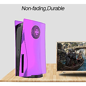 Electroplating Face Plates with Cooling Vents Cover Skins Shell Panels for PS5 Disc Edition Console, Playstation 5 Accessories Faceplate Protective Replacement Plate (Electroplating Galactic Purple)
