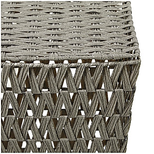 Deco 79 Metal Storage Basket with Matching Lids, Set of 2 22", 19" H, Gray