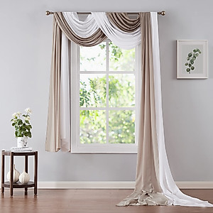 WARM HOME DESIGNS 35 x 288 Inch Nude Brown Chiffon Fabric. Use Luxurious Chiffon Material as Chiffon Table Runner, Wedding Arch Decorations, Window Scarf, Party Backdrop. CF Nude 288"