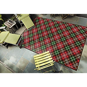 Brumlow MILLS Christmas Plaid Washable Festive Print Holiday Area Rug for Living or Dining Room, Bedroom Carpet and Kitchen Rug, 5'x8', Multicolor
