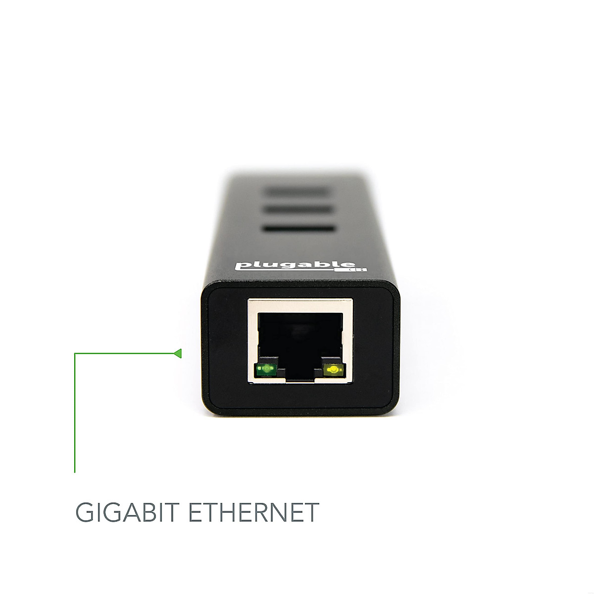Plugable USB Hub with Ethernet, 3 Port USB 3.0 Bus Powered Hub with Gigabit Ethernet Compatible with Windows, MacBook, Linux, Chrome OS, Includes USB C and USB 3.0 Cables