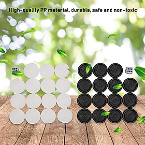 Wooden Backgammon Pieces, 22mm Plastic Black White Backgammon Checkers Pieces Set Solid Wood Checkers Set Staunton Chess