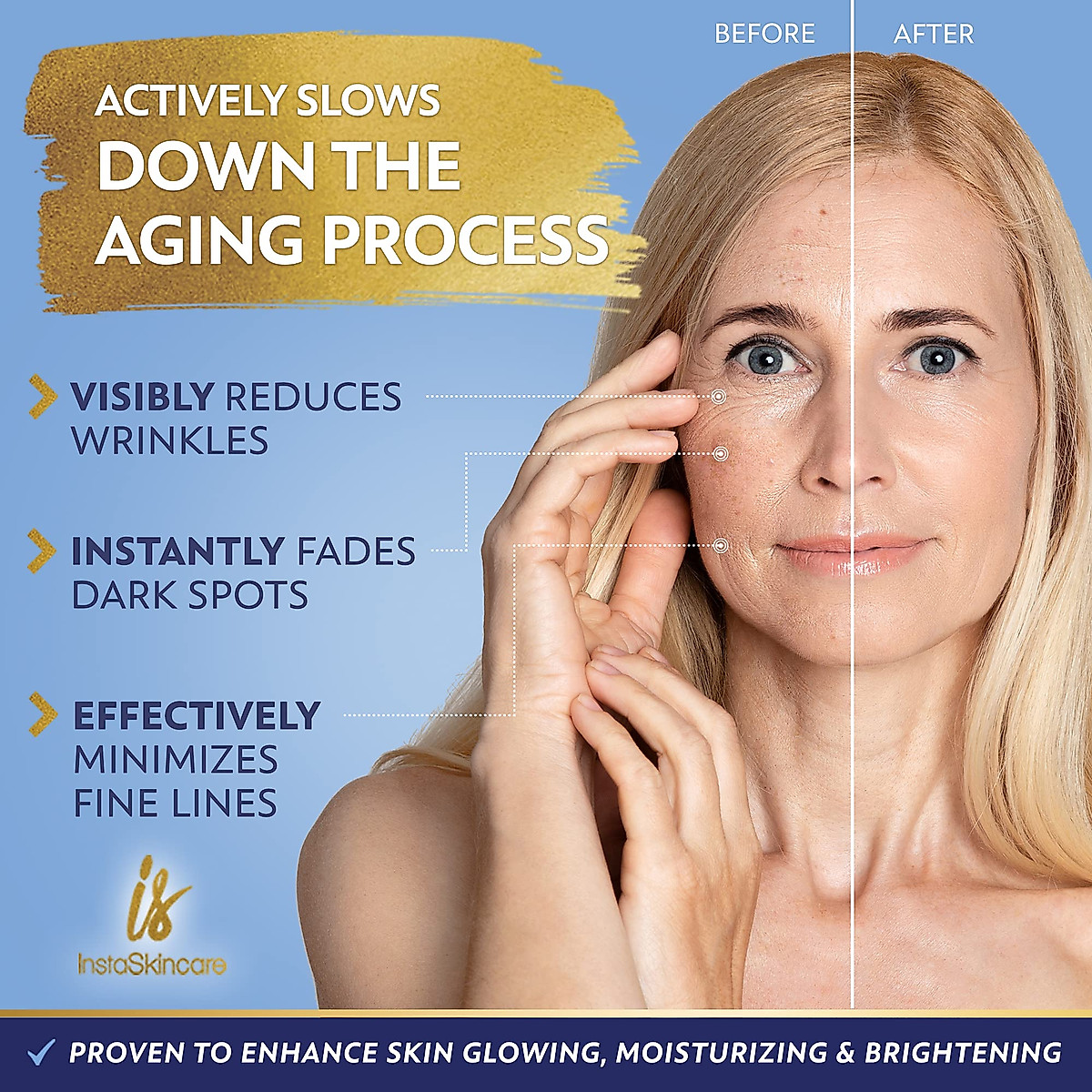 InstaSkincare Renewing Bundle - Hyaluronic Acid Serum for Face 2Oz - Niacinamide Vitamin B3 Facial Serum 2 Oz