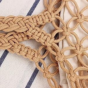 JBR Straw Crossbody Bag Cotton Rope Leisure Beach Bag Fishing Net Handbag Woven Shoulder Bag for Women Girls Purse, Khaki