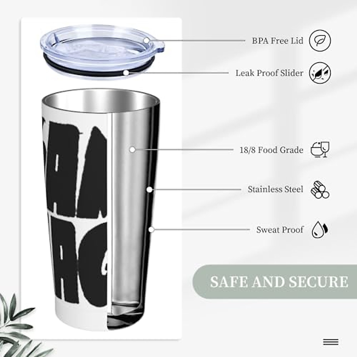 LAZHANG Sammy Music Hagar Stainless Steel Insulated Car Sippy Cup With Lid Travel Mug for Cold Hot 20 oz