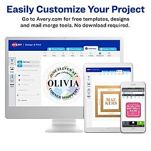 Avery Print-to-The-Edge Printable Address Labels with Sure Feed, 1-1/4" x 2-3/8", White, 450 Blank Mailing Labels (06871)