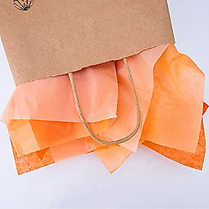 MR FIVE 60 Sheets Gift Tissue Paper Bulk,20" x 14",Tissue Paper for Gift Bags,DIY and Crafts,Gift Wrapping Tissue Paper for Fall Halloween Birthday Wedding Holiday, 3 Colors (Orange)