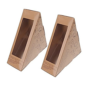 FUNOMOCYA 100pcs Boxes Sandwich Box Mini Food Containers Mini Muffin Plastic Cake Stand Mini Cupcake Box Triangle Sandwich Box Food Packaging Boxes Baking Food Box Sandwich Packaging Box Set