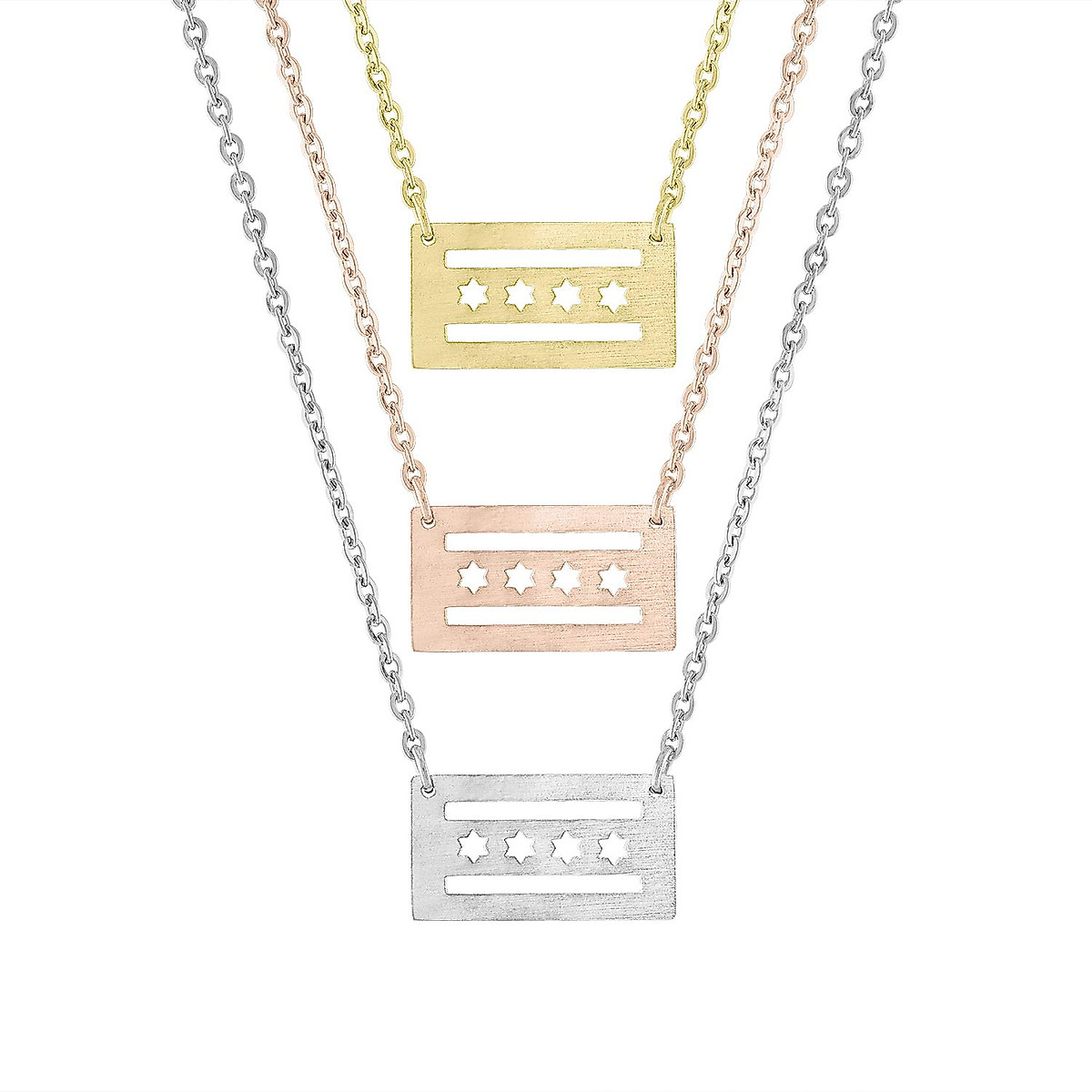 The Colette Collection Chicago Flag Necklace (Gold)