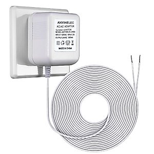 ANYINELEC 24V Doorbell Transformer, C Wire Adapter, for Nest,Sensis,Ecobee, Honeywell WiFi Thermostats, Power Supply for Ring Smart Doorbells Chime, Nest Hello (26.2 Foot White)