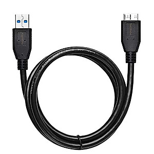 RoyDSMumey 3FT USB 3.0 Cable/Cord for Seagate Goflex, Expansion Desktop External Hard Drive Super Speed 5Gbps A/Micro B Device,Black