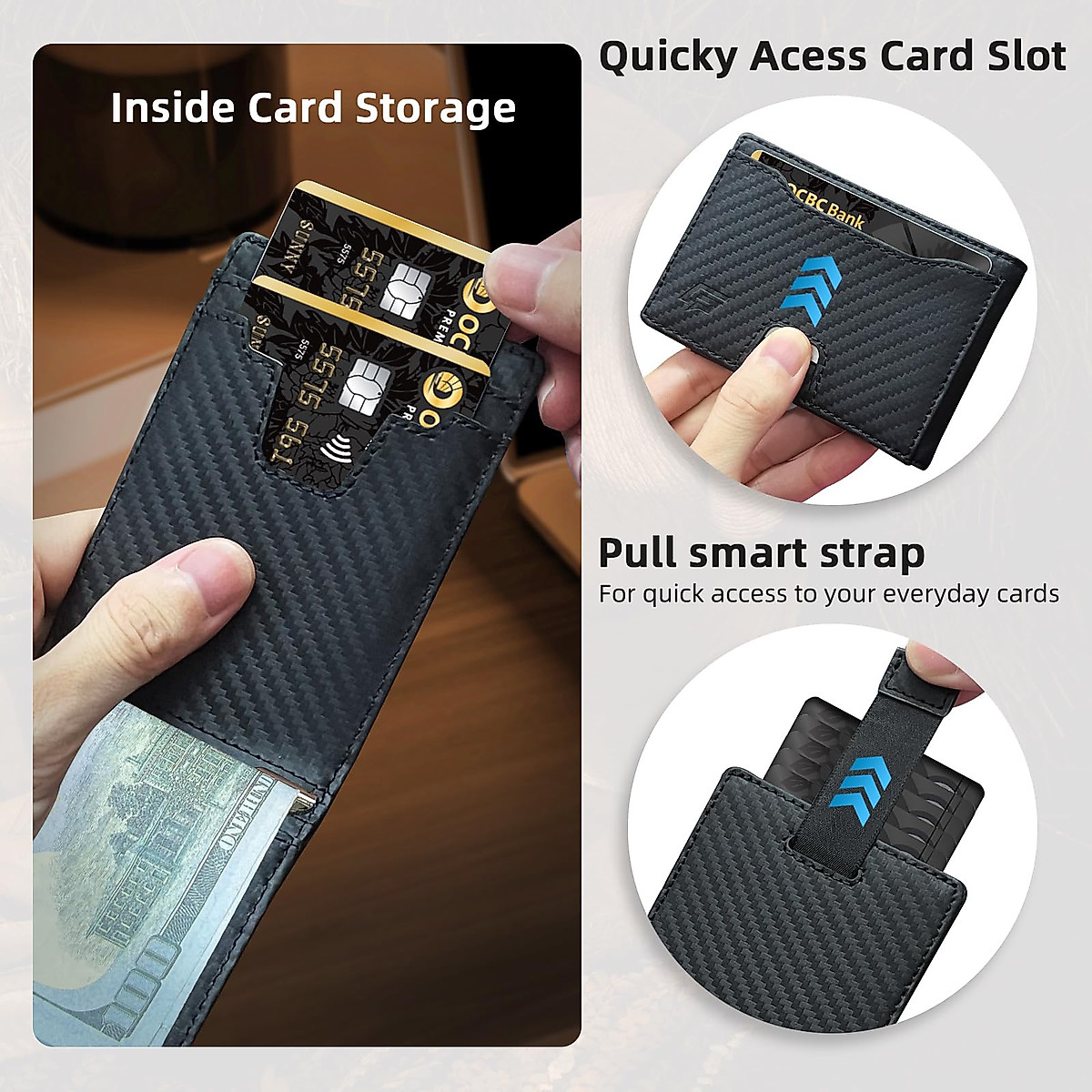 ECOZATU Slim Minimalist Wallet for Men- Money Clip Wallet | Bifold Men Wallets | RFID Blocking Wallet | Genuine Leather Wallets for Men | 12 Card Holder Mens Wallet | Mens Front Pocket wallet