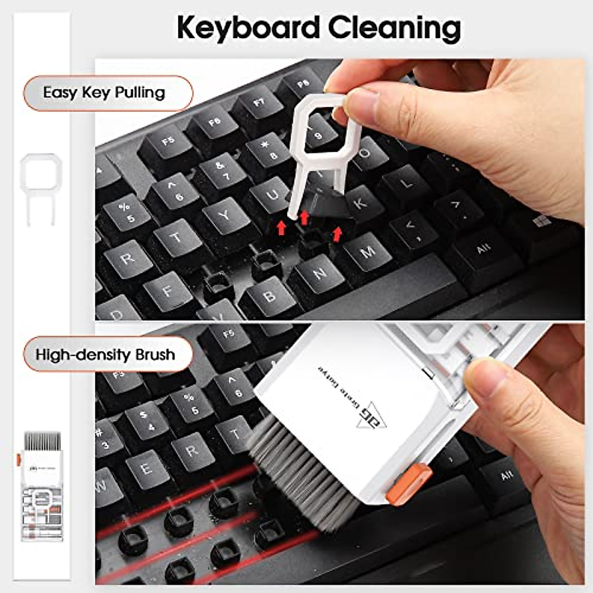 10-in-1 Keyboard Cleaner, Laptop Cleaning Kit Lens Pen for DSLR Cameras, 3 in 1 Earbud Cleaner Pen, Computer Cleaning Kit, Polish Cleaning Cloth Brush for Screen/Electronic/MacBook/Phone/iPad/PC/