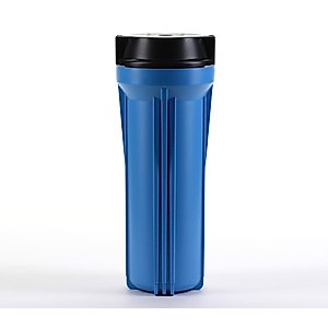 Hydronix HF2-10BLBK14, 10" Blue Housing with Black Flat Cap For RO & Filtration Systems, 1/4" Ports