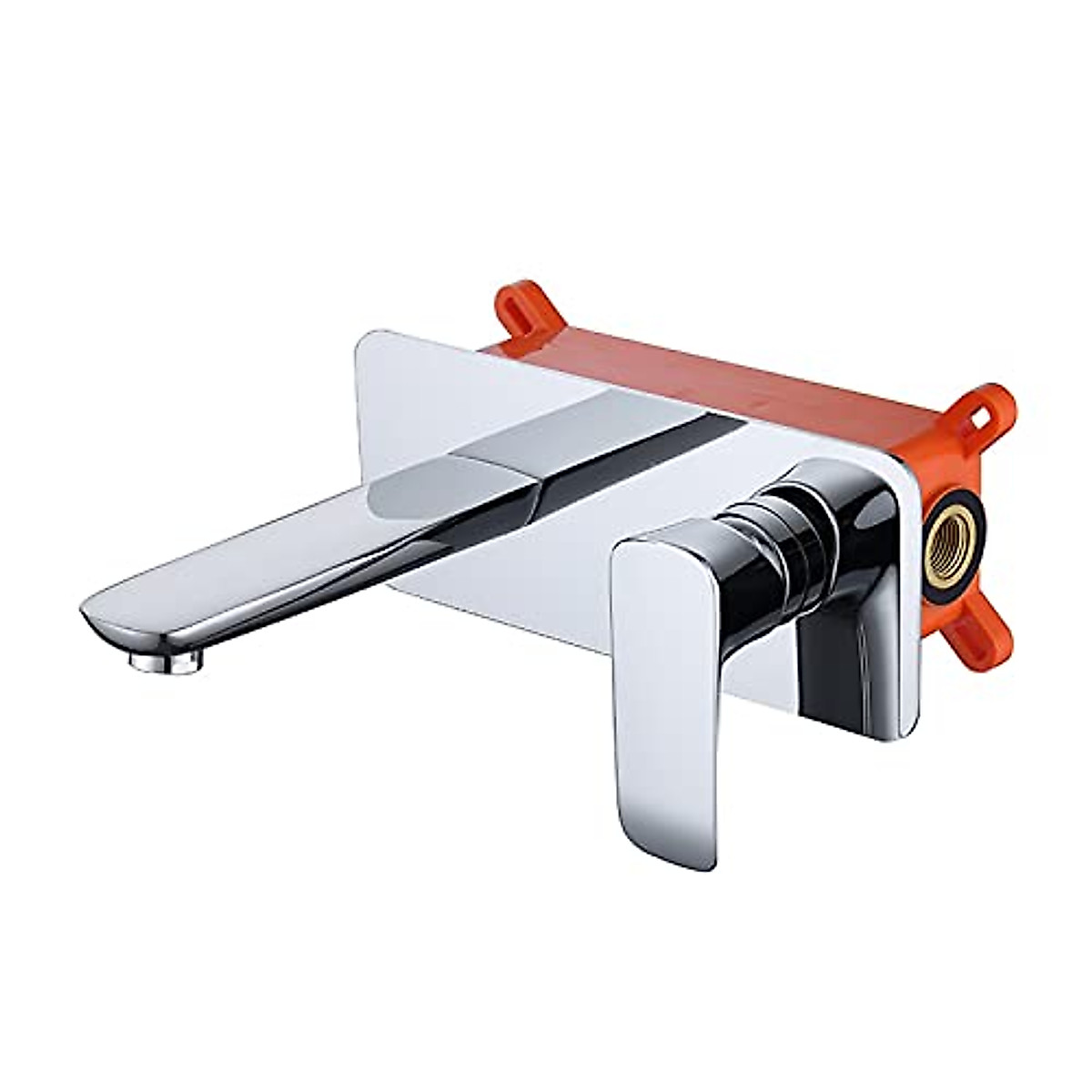 Bathroom Faucet Wall-Mounted Bathroom Sink Faucet Brass Basin Mixer Tap Hot and Cold Water Lavatory Faucet Single Handle Bathroom ​Vessel Sink Faucet,Chrome Heavy Duty