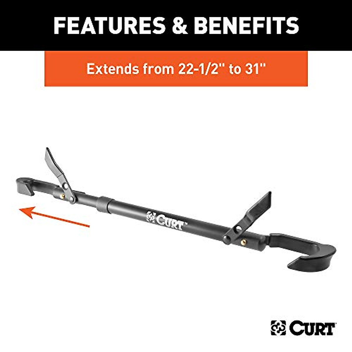 CURT 18016 Adjustable 22-1/2 to 31-Inch Bike Rack Adapter for Women's Bike, Angled Frame