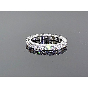 Diamonbella Realistic Simulated Diamond Hearts & Arrows Stackable Eternity Band Ring 3MM Width Solid 925 Silver R3MMB60