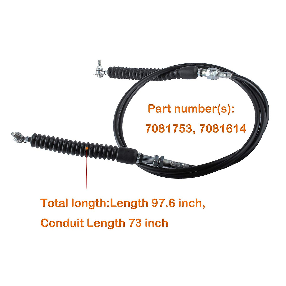 7081753 Gear Selector Shift Cable for Polaris Ranger 2010-2014 400 500 800 Replaces 7081614, Cable Length 97.6 inch Conduit Length 73 inch by Ketofa