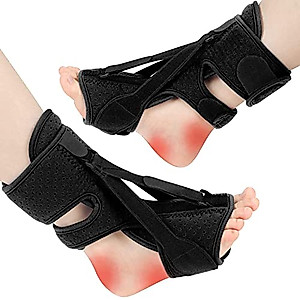 HYFOL Plantar Fasciitiss Brace, Plantar Fasciitiss Night Splint, Achilles Tendonitis Brace with Arch and Ankle Suppor, 3 Adjustable Straps Compression Foot Sleeves for All
