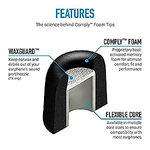 Comply Foam 200 Series Replacement Ear Tips for Bang and Olufsen, Sennheiser, Axil, MEE Audio, KZ, Bose & More | Ultimate Comfort | Unshakeable Fit| TechDefender | Assorted S/M/L, 3 Pairs