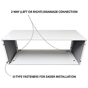 Cooper&Hunter Folded Metal PTAC Wall Sleeve And Exterior Grille for Packaged Terminal Air Conditioner, Coated, Insulated, Including Condensate Drain Kit