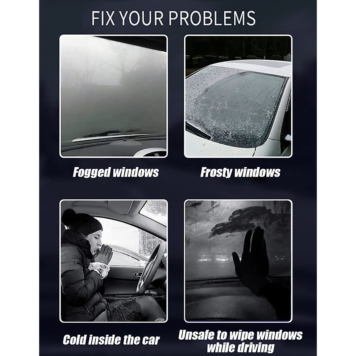 Car Heater Portable Car Fan 2 in 1 Modes 12V 150W Plug in Cigarette Lighter with Heating and Cooling for Fast Heating Hand-Held Adjustable 360 Degree Rotatable