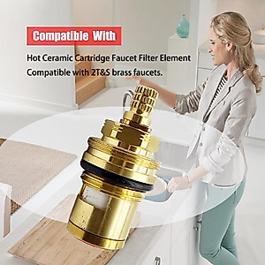 Ceramic Cartridge Assembly Replace 013787-45,Hot Ceramic Cartridge Faucet Filter Element,Compatible with T&S Brass Faucets,Temperature 40F-140F,Pressure 20PSI-125PSI