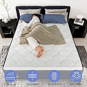 NiSleep Twin Mattress, 10 Inch Pillow Top Mattress in a Box, Medium Firm Fiberglass-Free, Soft Breathable Pressure Relief Memory Foam Hybrid Pocket Innerspring Bed, CertiPUR-US Certified