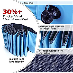 Jasonwell Foldable Dog Pet Bath Pool Collapsible Dog Pet Pool Bathing Tub Kiddie Pool for Dogs Cats and Kids (32inch.D x 8inch.H, Blue)