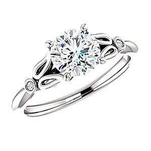 Moissanite Engagement Rings, 1.05 CT Colorless VVS1 Clarity Round Cut Solitaire Diamond Moissanite Ring, 925 Sterling Silver, Wedding Bridal Rings, Vintage Ring Perfact for Gift Or As You Want (9)
