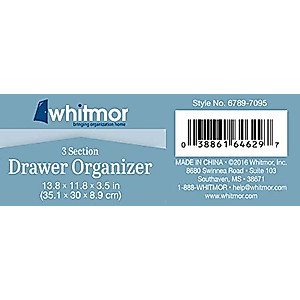 Whitmor 6789-7095 Clear 3-SECTION DRAWER ORGANIZER